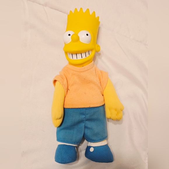 Simpsons | Toys | Vintage 99 Bart Simpson Plush Doll 9 Molded Hard Head ...